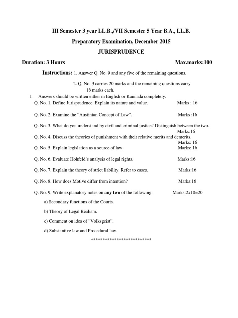 Jurisprudence Model Ans-Paper-1 | PDF | Crimes | Crime & Violence
