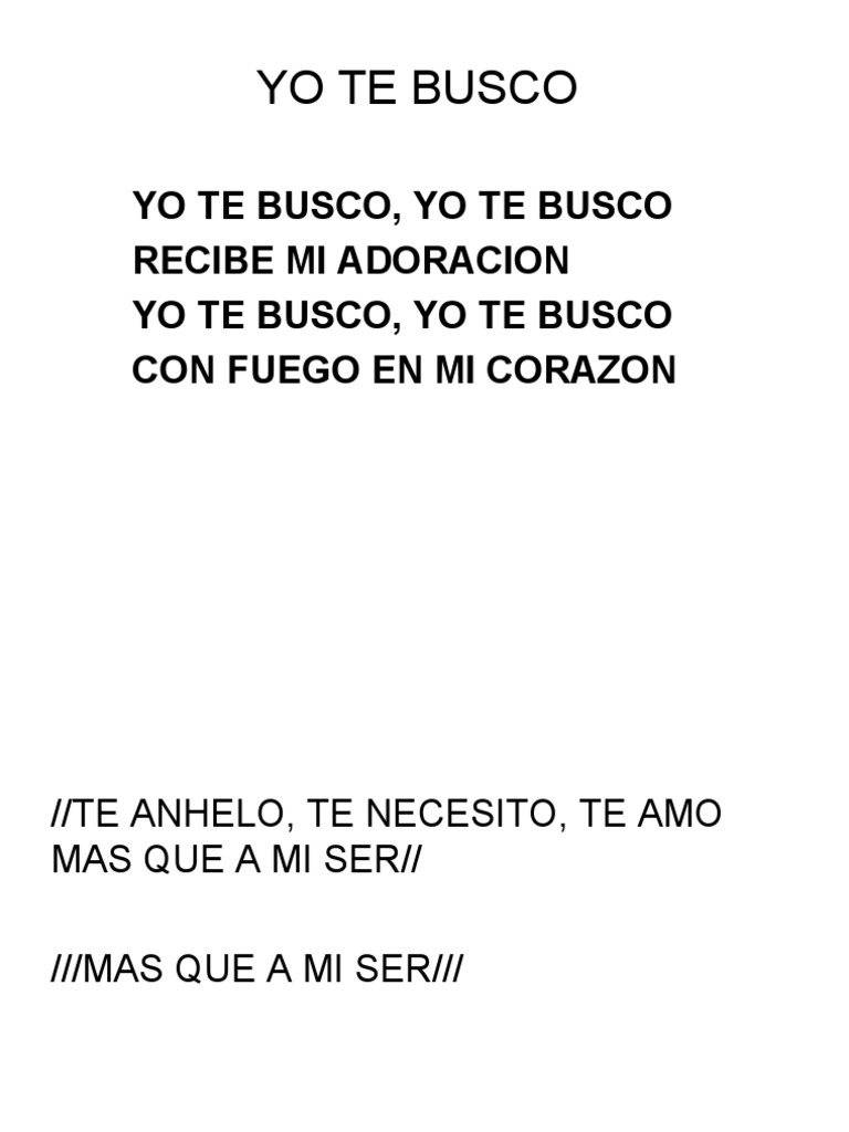 Canción de Adoración: Yo Te Busco | PDF | Relaciones personales ...