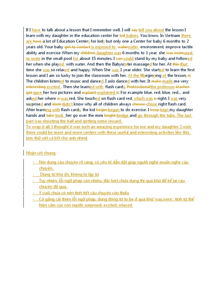 Part 2 - Describe A Lesson That You Remember Well | PDF