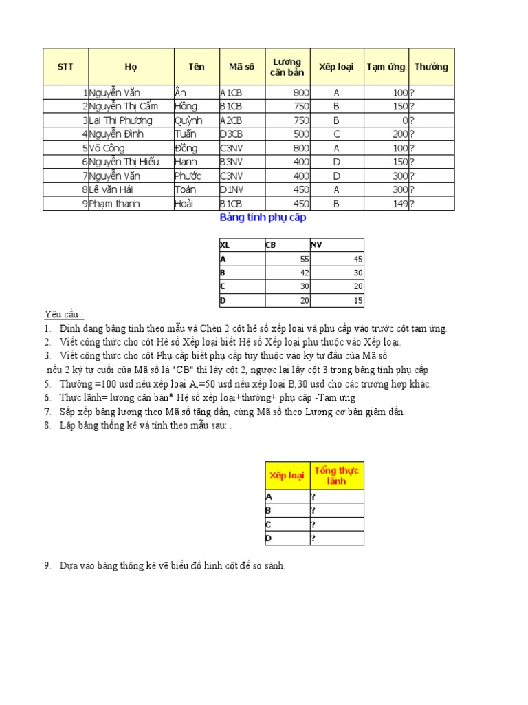 De Thi A2 Excel | PDF