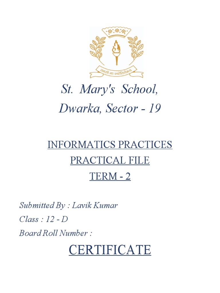 IP Practical File - St. Mary's School | PDF