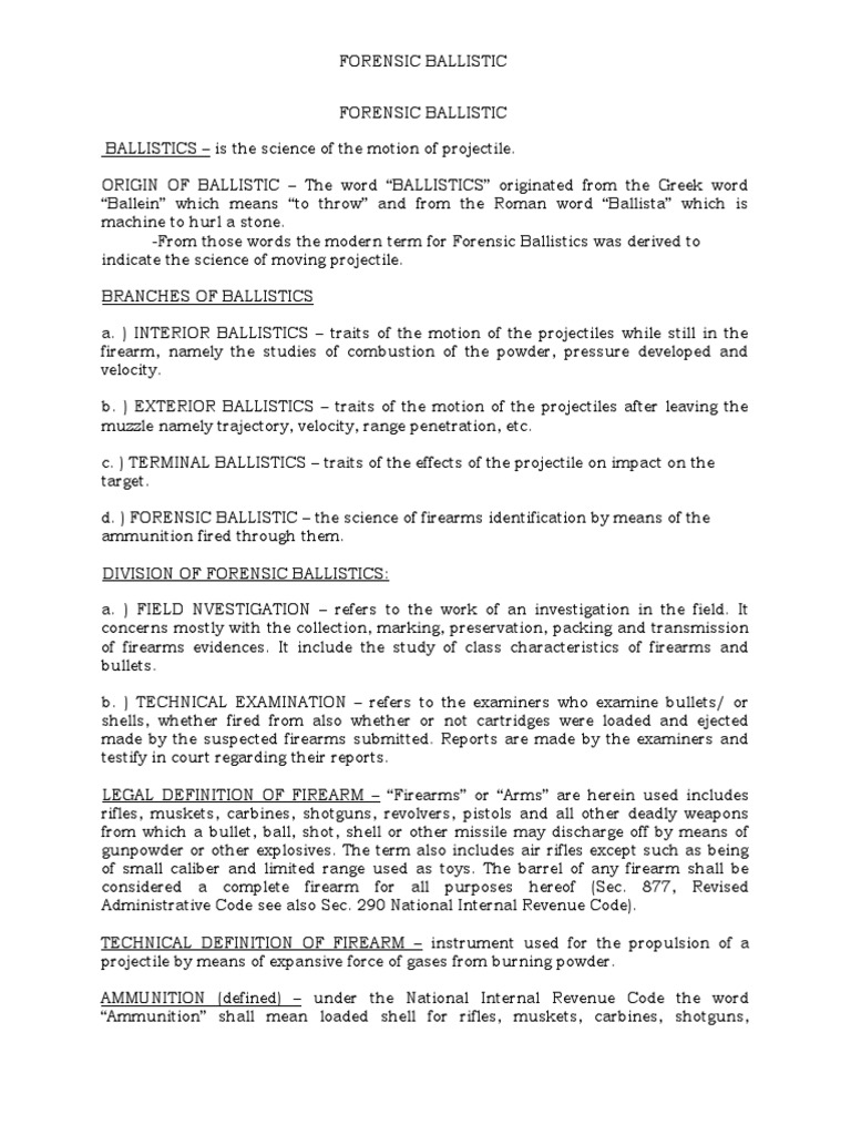 Forensic Ballistic | PDF | Cartridge (Firearms) | Firearms
