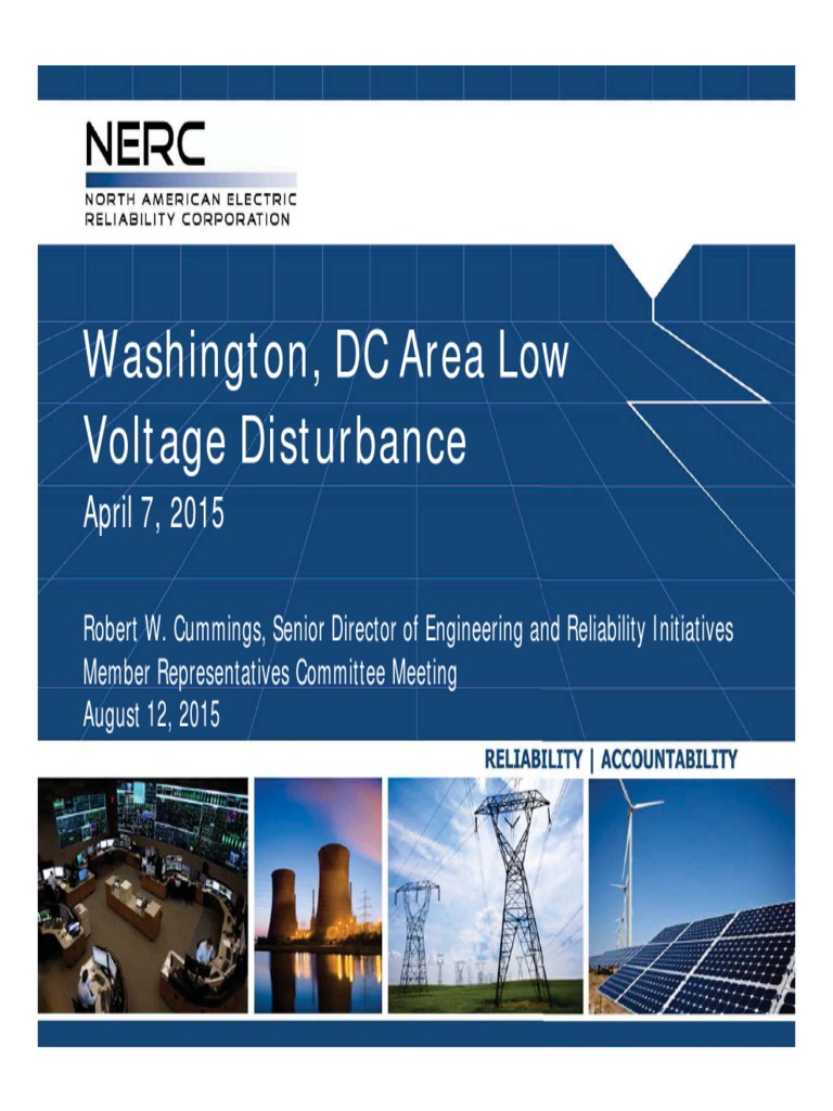 NERC Presentation On Washington DC Area Low Voltage Disturbance 4 7 15 ...