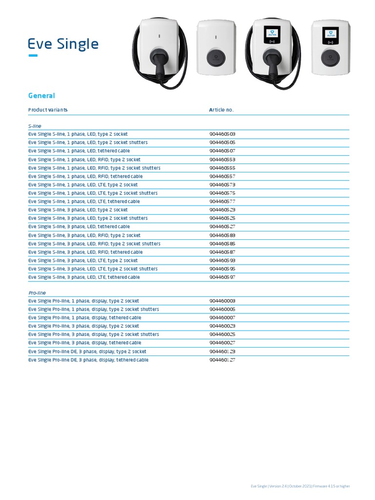 Datasheet - Eve Single - 0 | PDF | Mains Electricity | Telecommunications