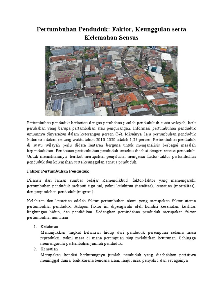 Pertumbuhan Penduduk | PDF