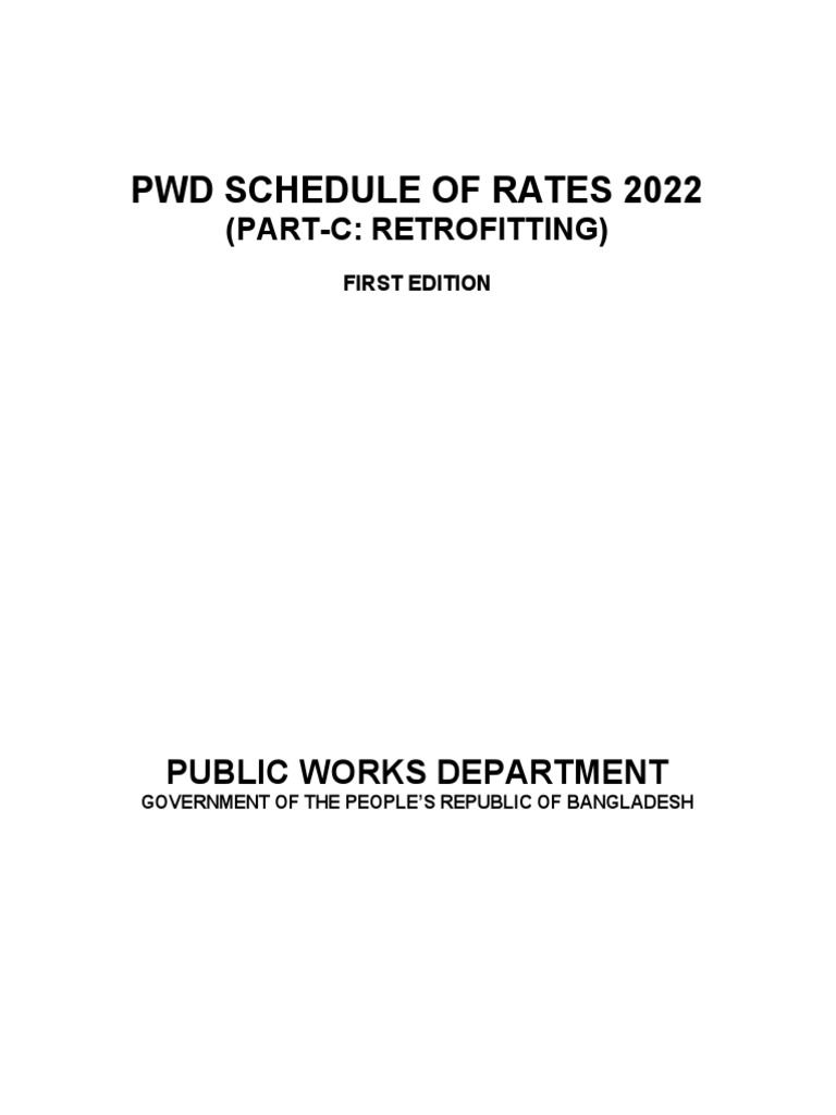 PWD Rate Schedule 2022: Retrofitting | PDF