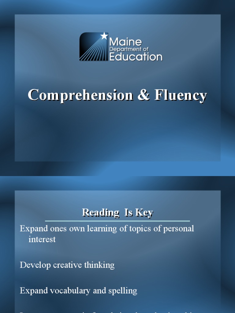 Comprehension and Fluency Slides | PDF | Reading Comprehension ...