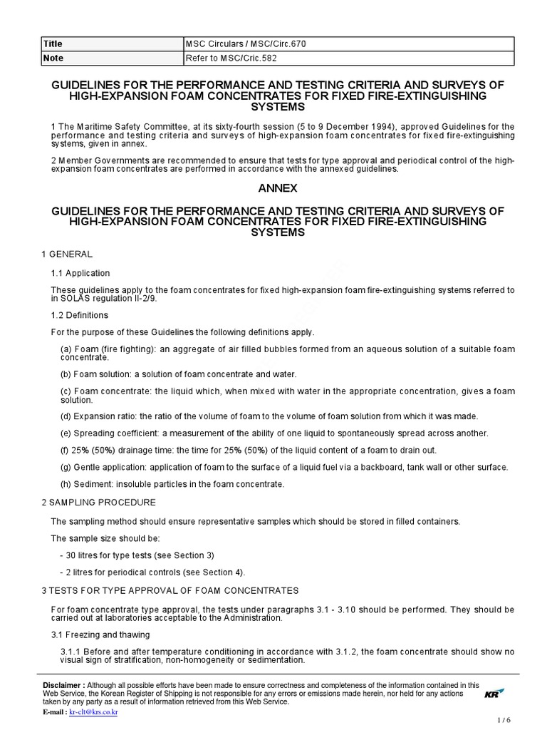 MSC Circulars.670 | PDF
