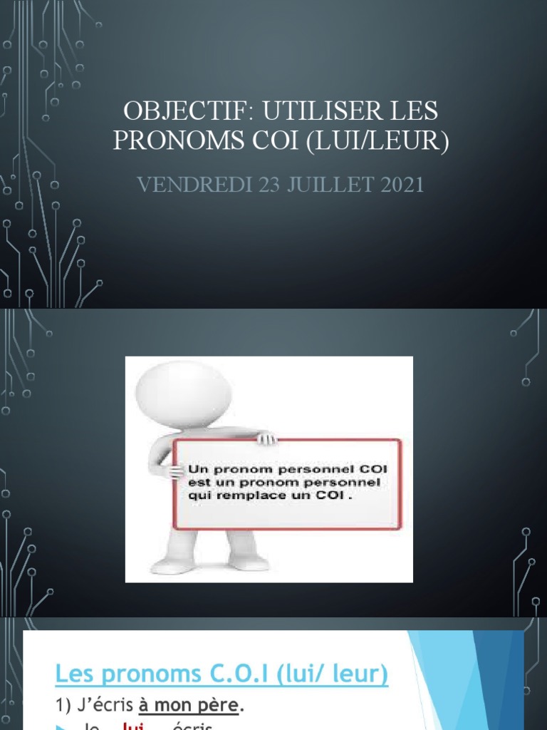 9° Les Pronoms Coi Lui Et Leur | PDF