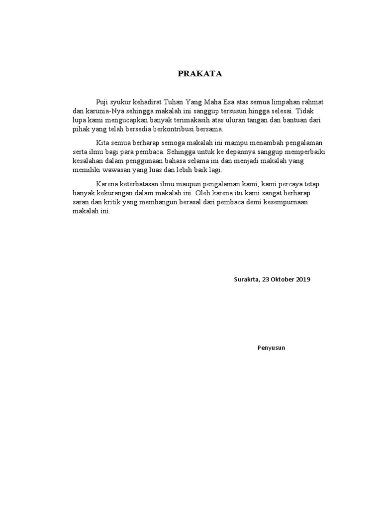 Prakata Makalah | PDF