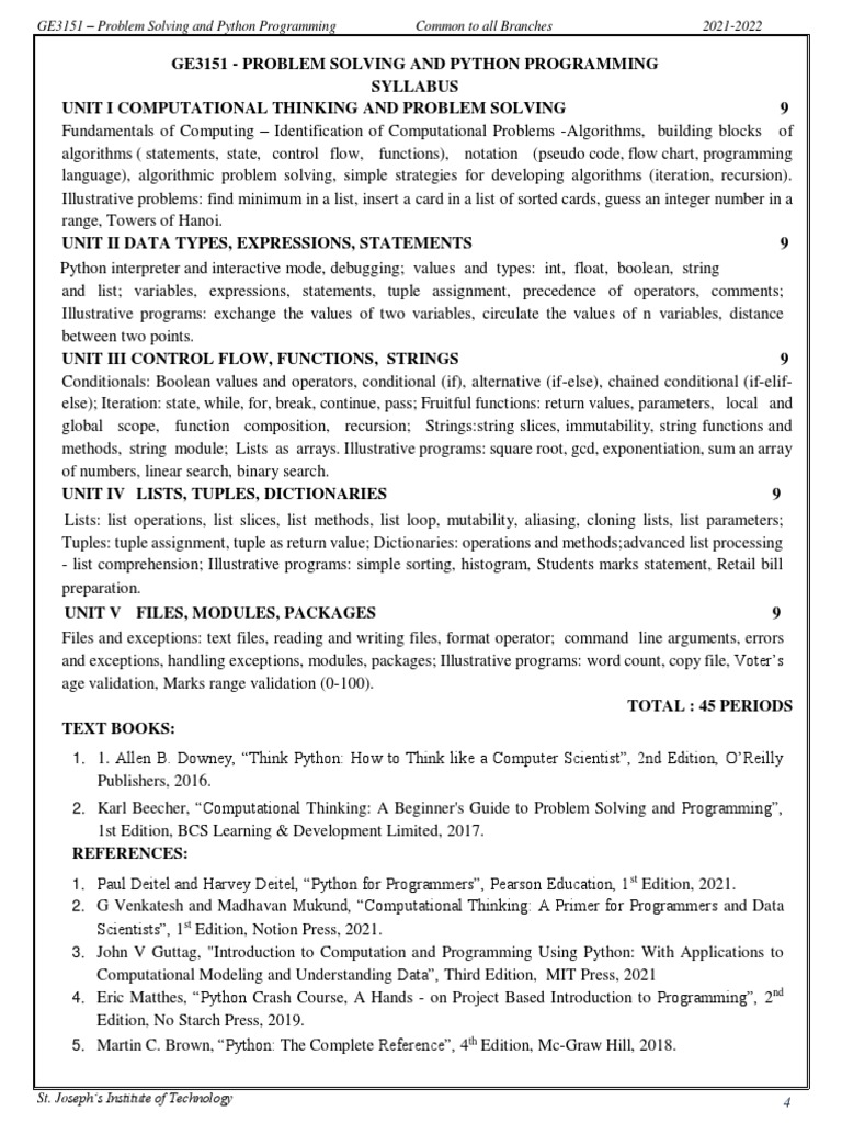 Ge3151 Python Question Bank Pdf Parameter Computer Programming Algorithms 