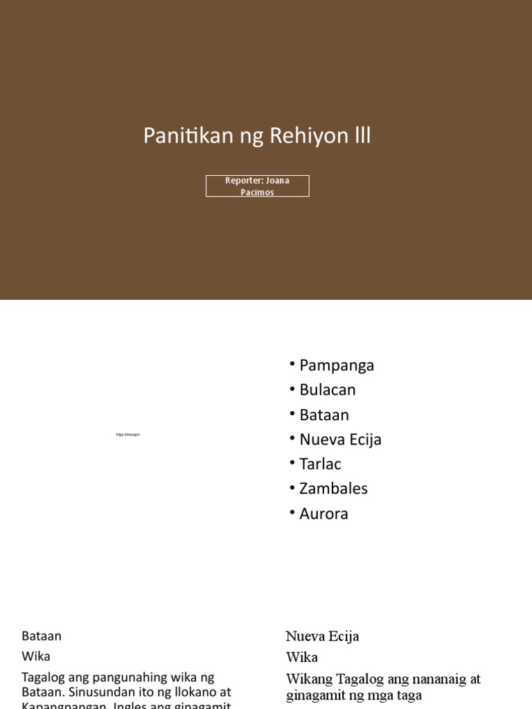 Panitikan NG Rehiyon LLL | PDF