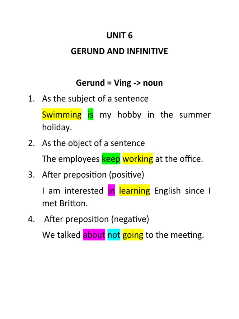 MEETING 4 UNIT 6 & 7 Note | PDF | Verb | Syntax