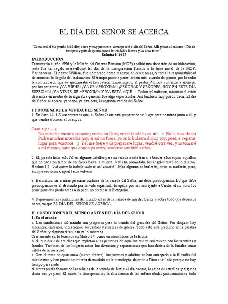 EL DÍA DEL SEÑOR SE ACERCA | PDF | Jesús | Evangelio de Mateo