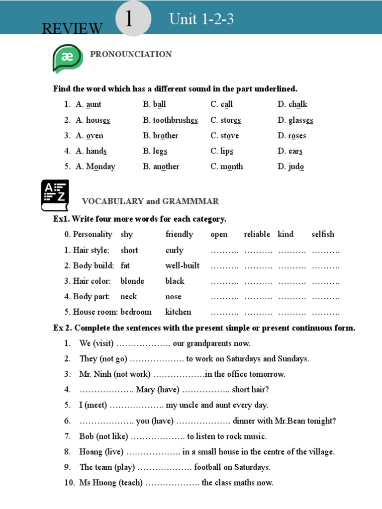 Grade 6 - Review 1 | PDF