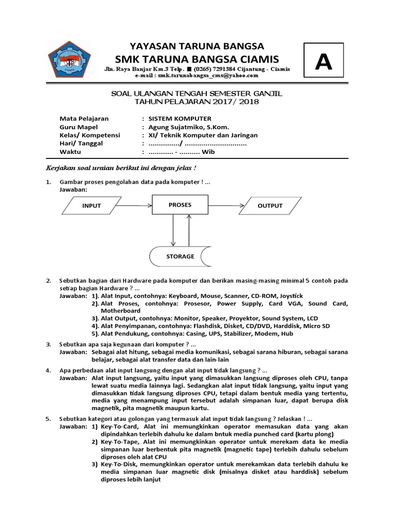 Soal PTS Sistem Komputer | PDF
