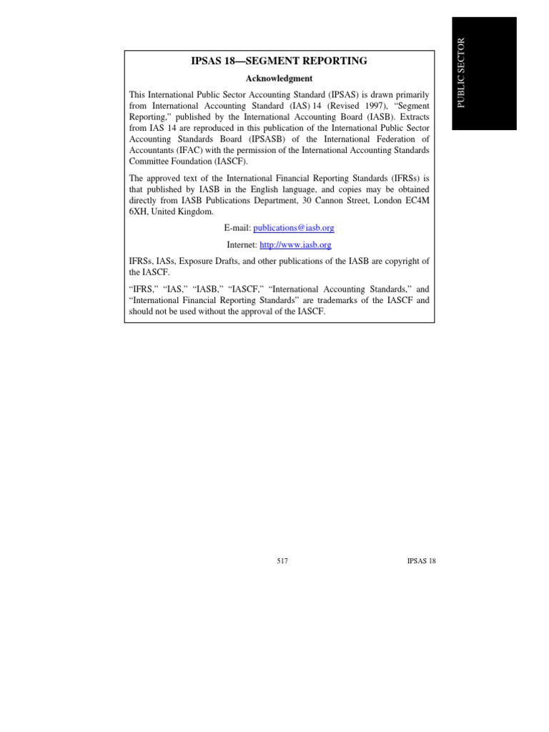 Ipsas 18 Segment Reporting 1 | PDF | Financial Statement | Revenue