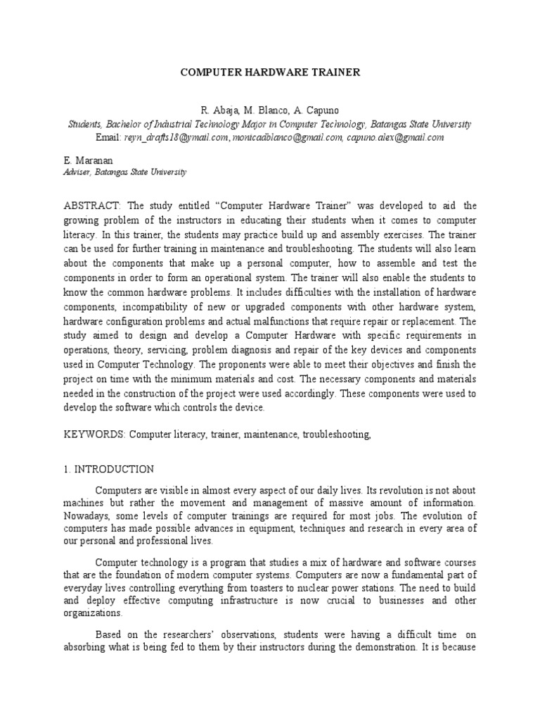 Computer Hardware Trainer | Download Free PDF | Personal Computers ...