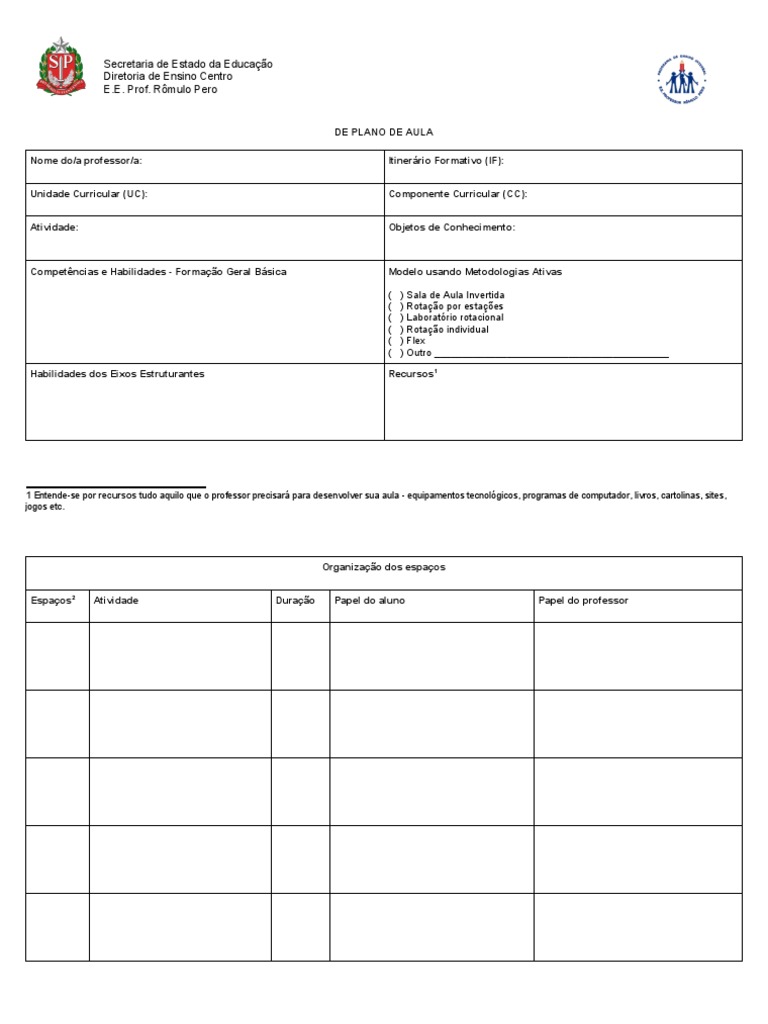 Plano de Aula - Itinerário Formativo | PDF Plano de Aula - Itinerário Formativo | PDF