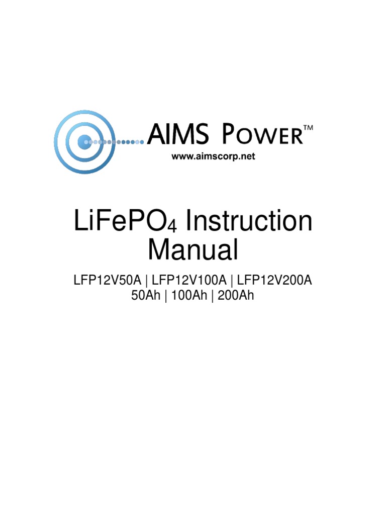 LiFePO4 Battery Instruction Manual | PDF | Battery Charger | Physical ...