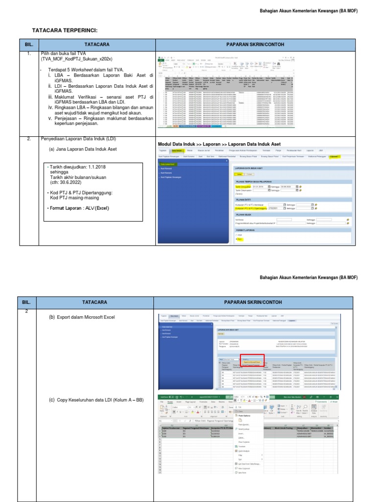 Tatacara Penyediaan Pengesahan Baki Dan Verifikasi Aset Bukan Kewangan PTJ Mof | PDF