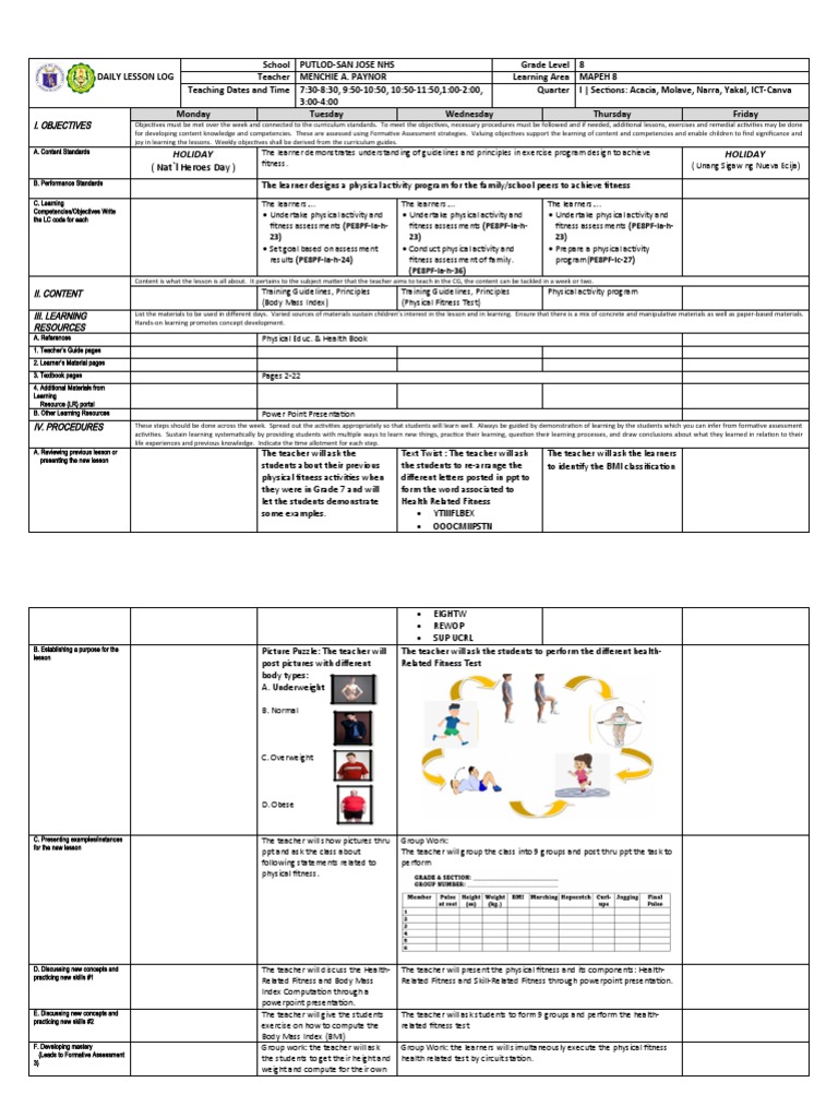 PE Week 2 | Download Free PDF | Body Mass Index | Learning