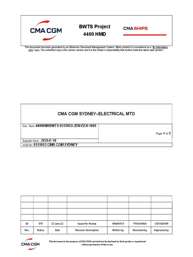 ZEN-EEA-1005 - 0 CC SYDNEY Electrical MTO | PDF | Switch | Electrical ...