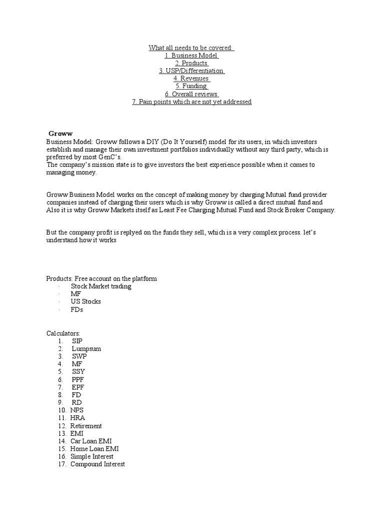 Groww | PDF | Mutual Funds | Interest