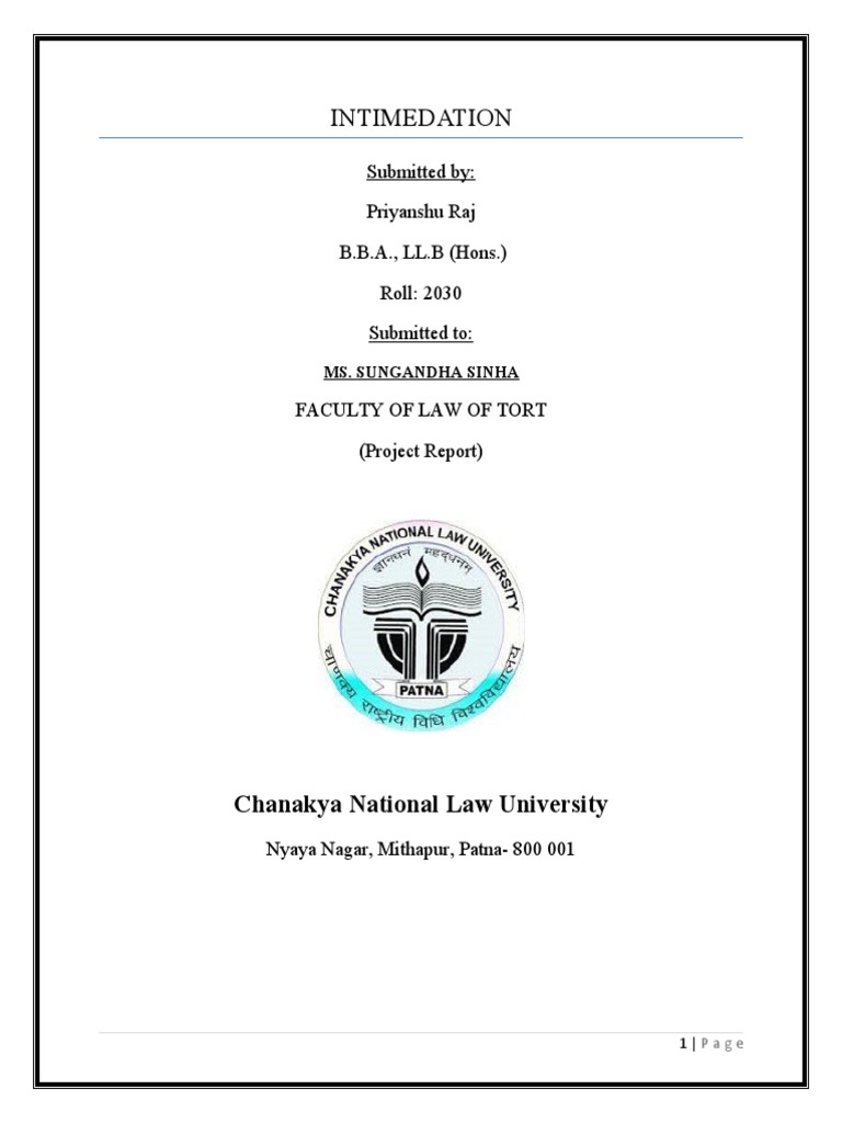 Intimidation Law and Landmark Cases | PDF | Intimidation | Applied Ethics