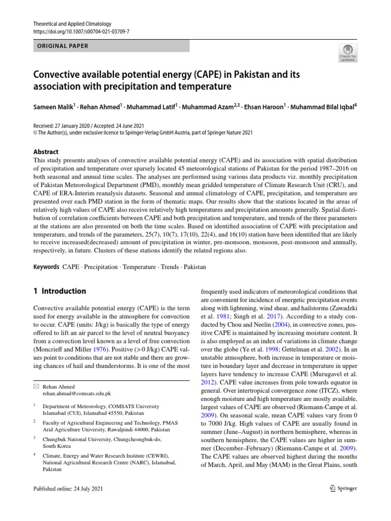 Convective Available Potential Energy | PDF | Climate | Precipitation Convective Available Potential Energy | PDF | Climate | Precipitation