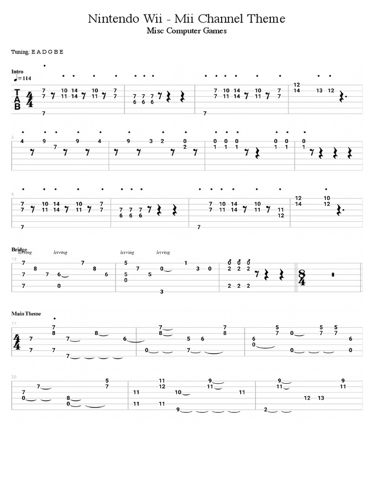 Mii Channel Theme | PDF