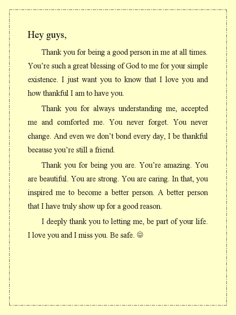 Appreciation Letter | PDF | Self-Improvement | Wellness