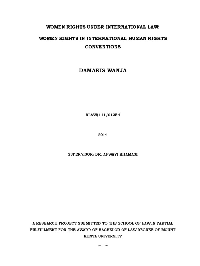 WOMEN RIGHTS IN INTERNATIONAL CONVENTIONS First Edition (1) Edited ...