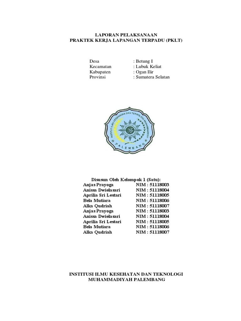Template Laporan Kelompok PKL Fix | PDF | Kesehatan Holistik | Sains & Matematika