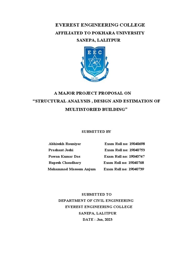 Final Year Project Proposal On Residential Building Project | PDF | Structural Load | Concrete