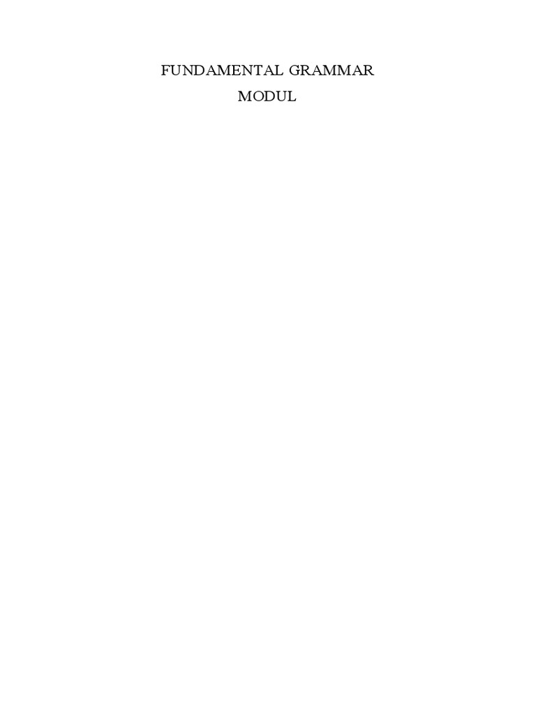 Fundamental Grammar | PDF | Adverb | Noun