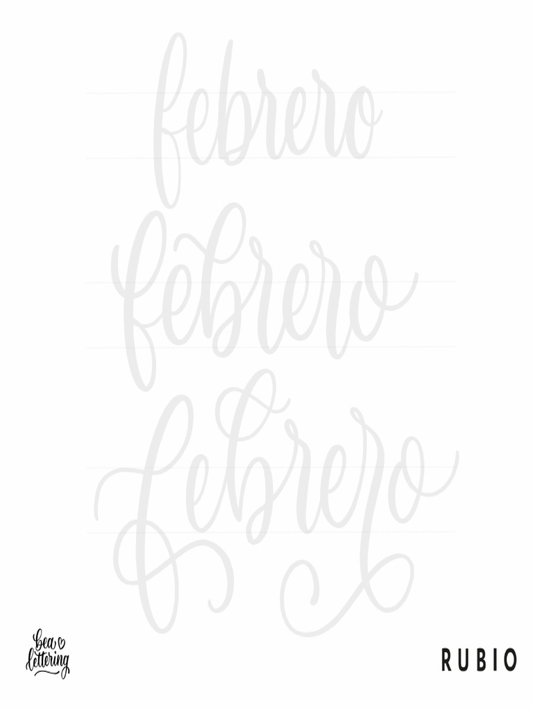 Plantillas Rubio Lettering Febrero | PDF