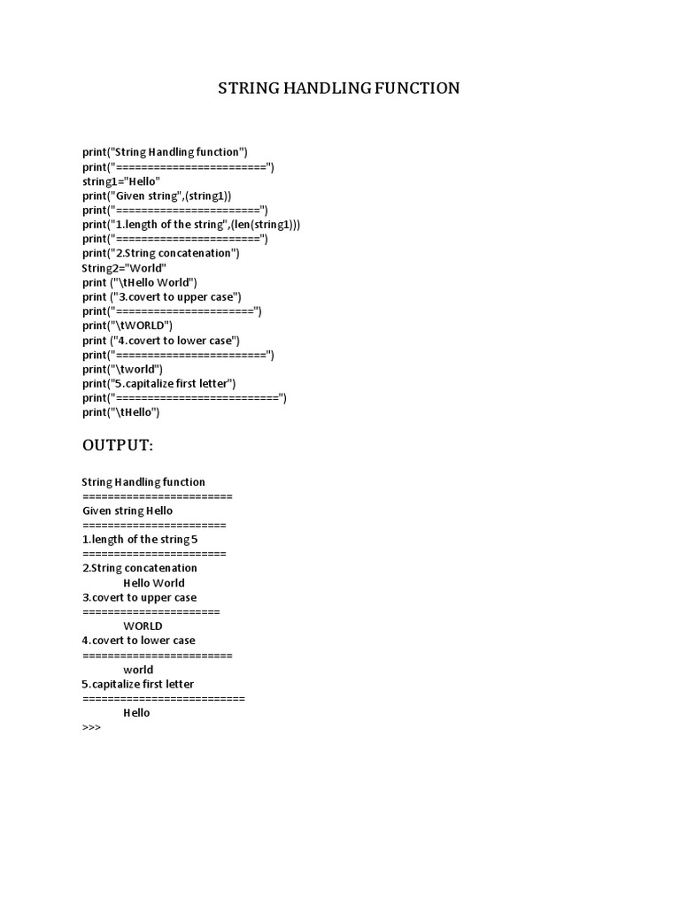 String Handling Function PDF