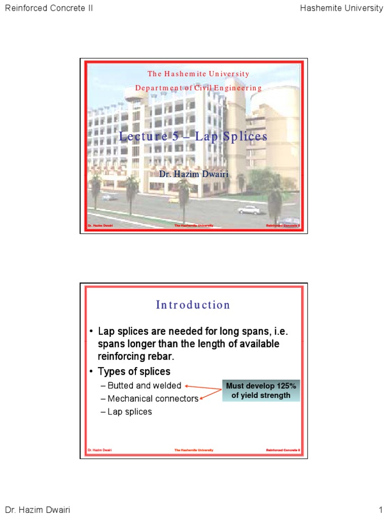 Civil Engineering Lap Splices Guide | PDF | Reinforced Concrete ...