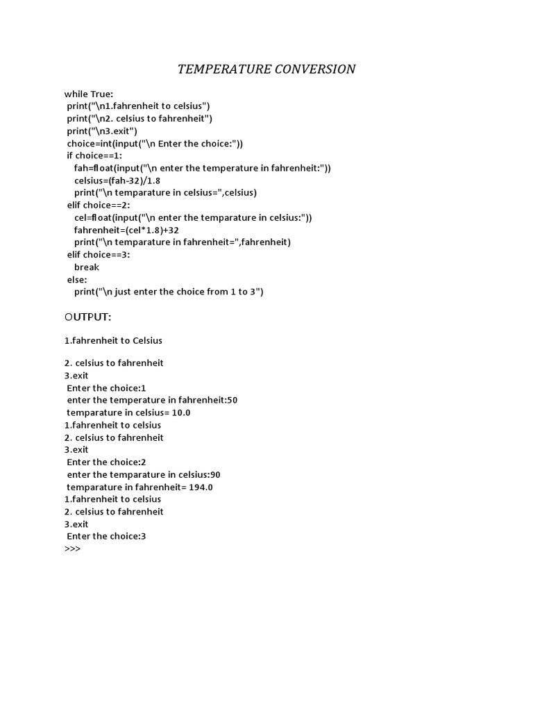 Temperature Conversion Tool | PDF | Teaching Methods & Materials