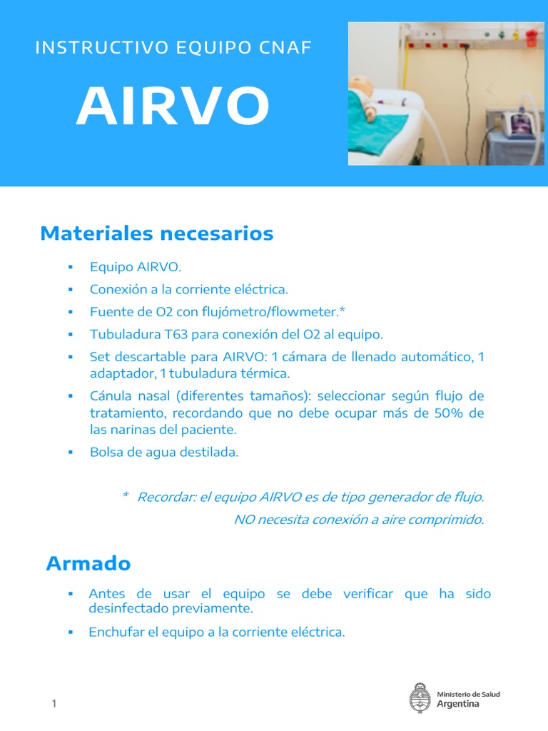Instructivo de Uso para CNAF AIRVO | PDF