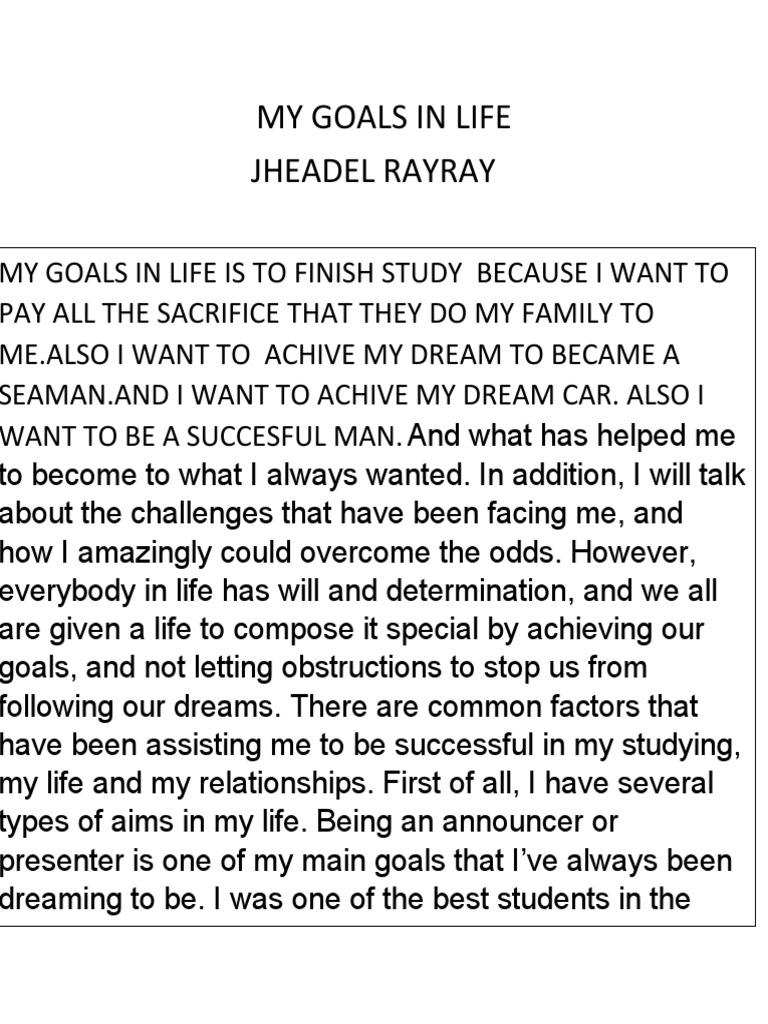 My Goals in Life | PDF