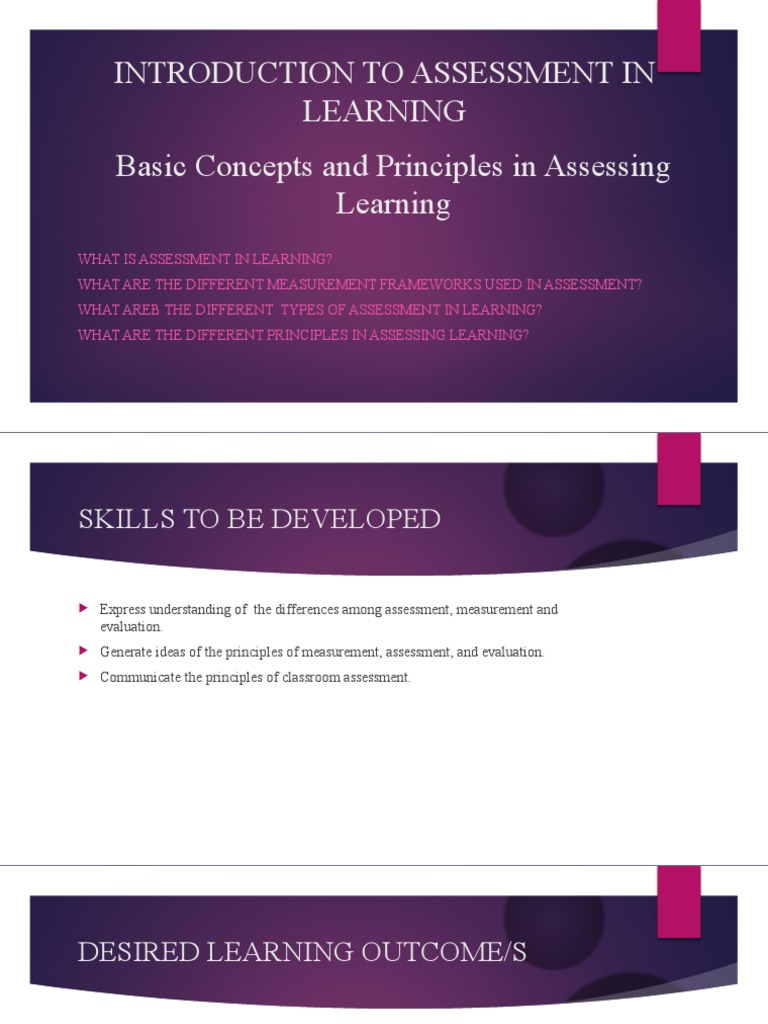 Introduction to Assessment in Learning | PDF | Educational Assessment ...