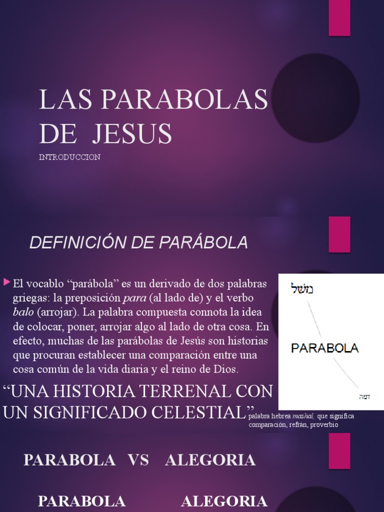 Significado y Propósito de las Parábolas | PDF | Parábolas de Jesús | Jesús