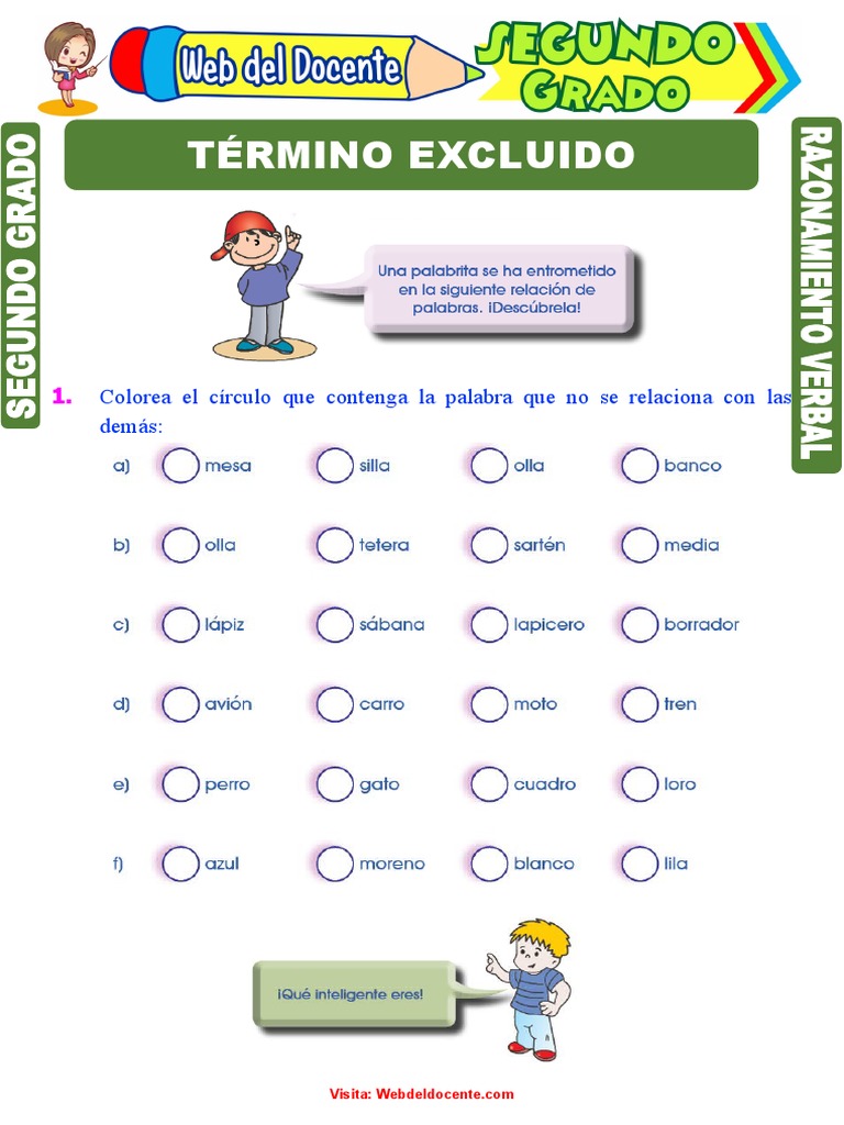 Término Excluido para Segundo Grado de Primaria | PDF
