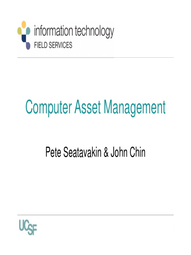 Computer Asset Management Pdf Information Technology Management