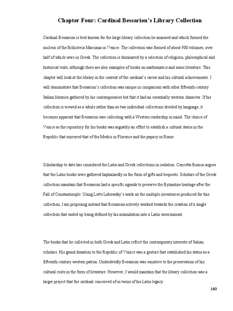 Cardinal Bessarion's Library Collection | PDF | Republic Of Venice | Pope