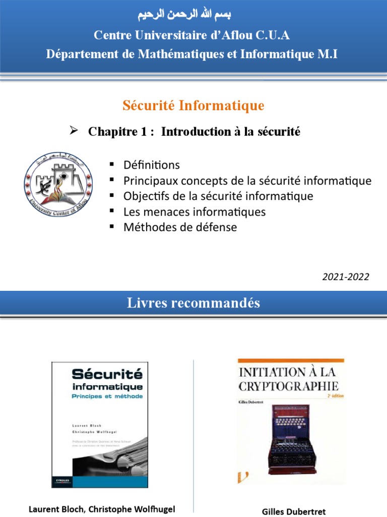 Chapitre 1 - Introduction À La Sécurité | PDF | Sécurité | Sécurité des systèmes d'information