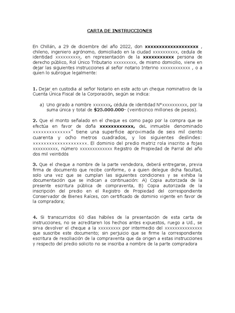 Instrucciones Notariales | PDF