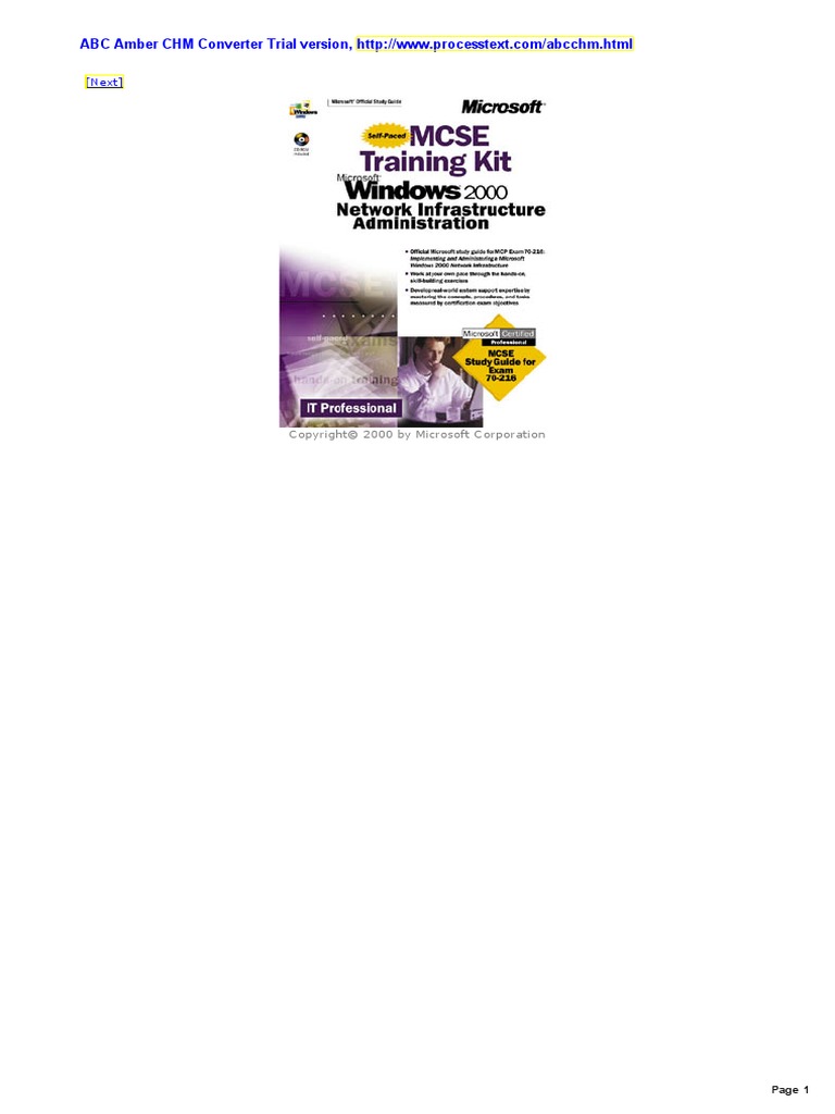 70-216 Windows 2000 Network Infrastructure Administration | PDF ...